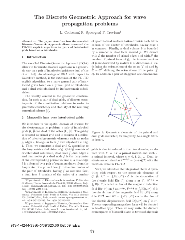 (PDF) The discrete geometric approach for wave propagation problems