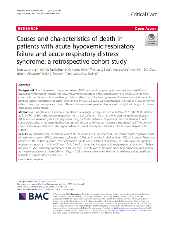 (PDF) Hyperoxemia and excess oxygen use in early acute respiratory ...