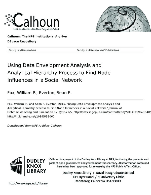 Pdf Using Data Envelopment Analysis And Analytical Hierarchy Process Model To Evaluate