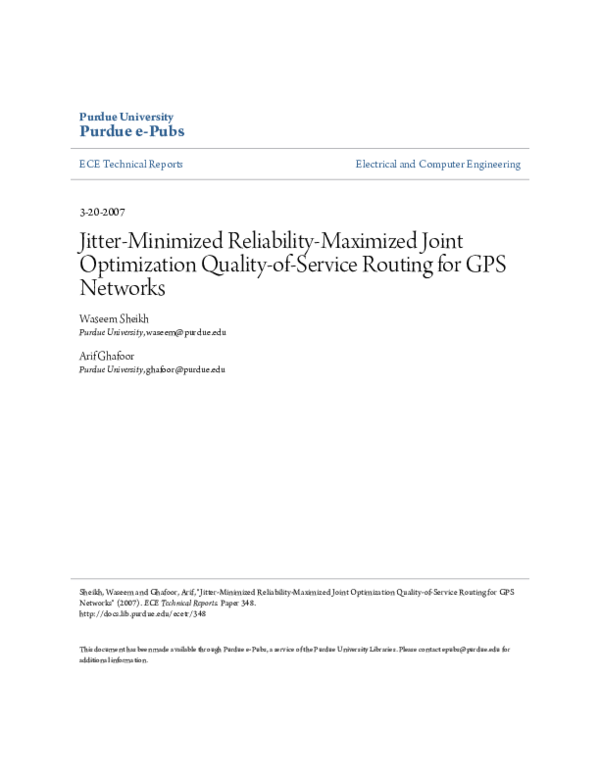 (PDF) Jitter-Minimized Reliability-Maximized Joint Optimization Quality-of-Service Routing for ...