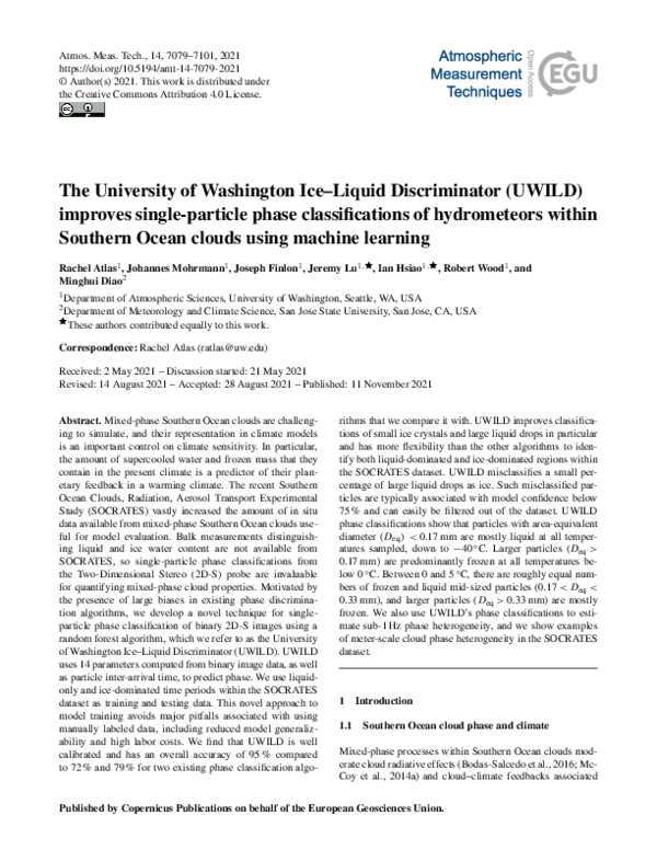 (PDF) The University of Washington Ice-Liquid Discriminator (UWILD ...