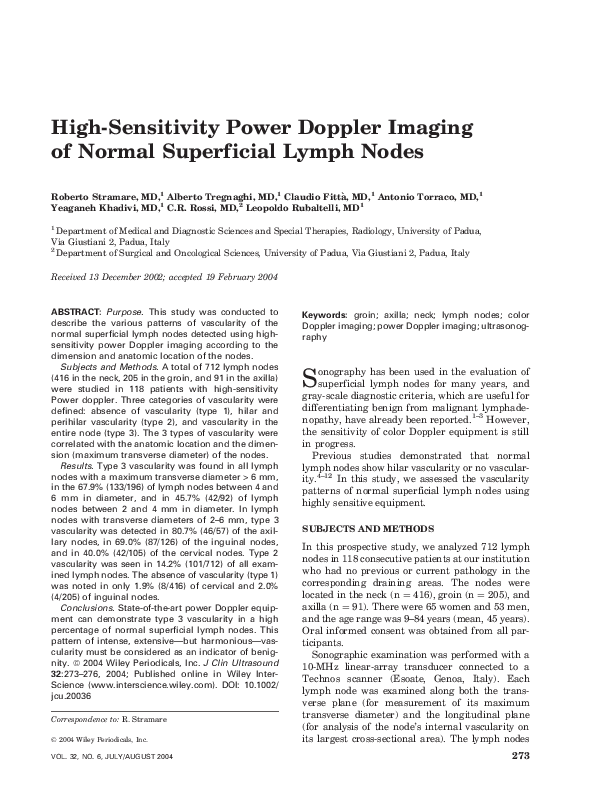 (PDF) High‐sensitivity power Doppler imaging of normal superficial ...