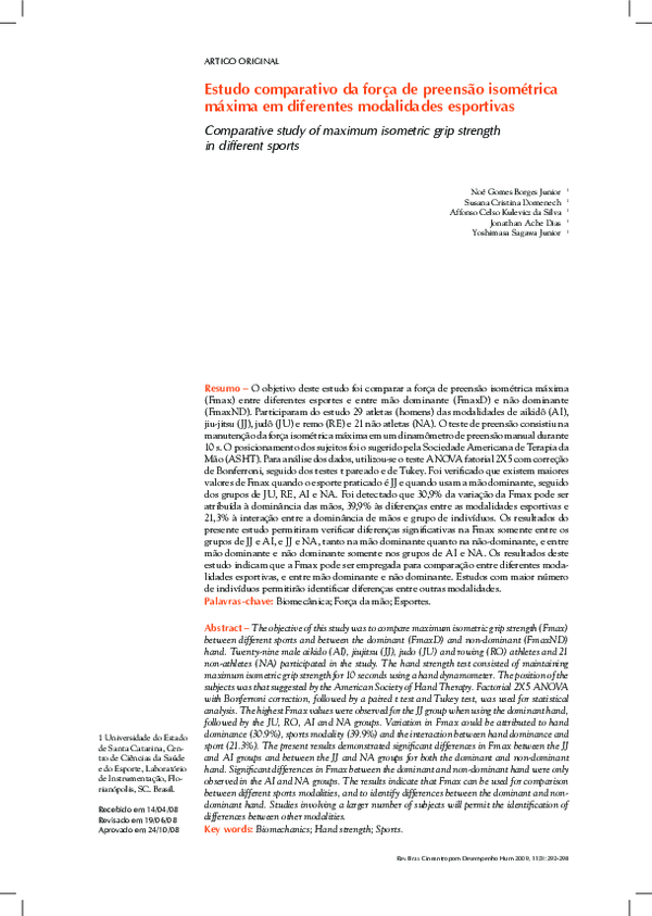 (PDF) Comparative study of maximum isometric grip strength in different ...