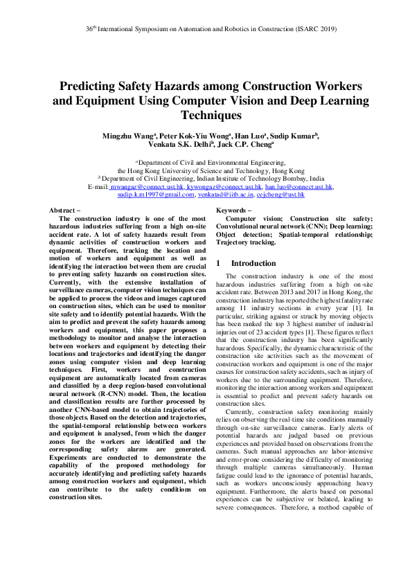 (PDF) Predicting Safety Hazards Among Construction Workers and ...