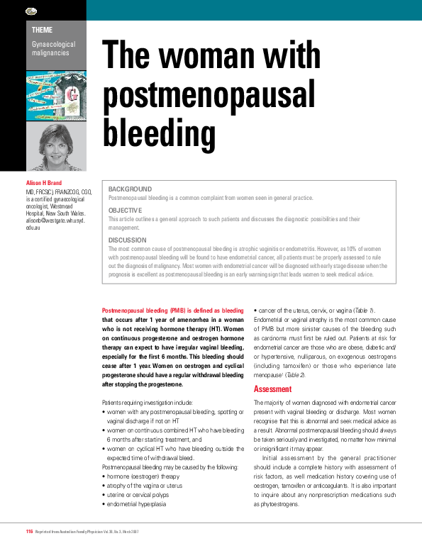 (PDF) The woman with postmenopausal bleeding
