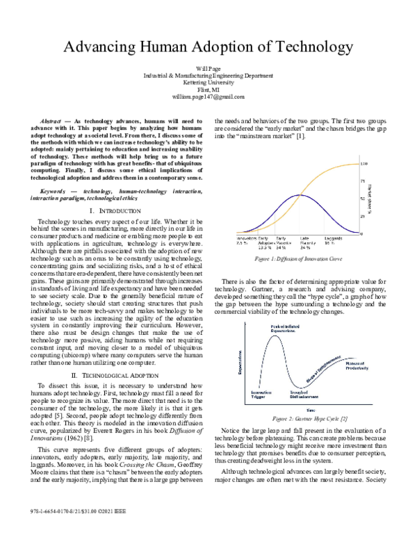(PDF) Advancing Human Adoption of Technology