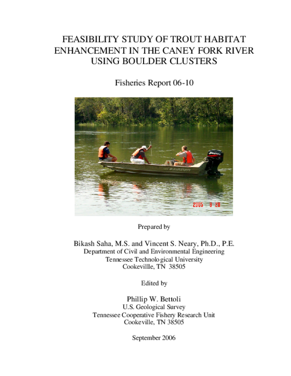 (PDF) Feasibility Study of Trout Habitat Enhancement in the Caney Fork ...