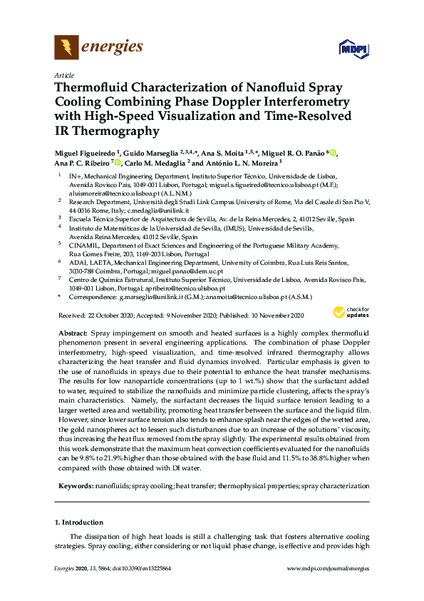 (PDF) Thermofluid Characterization of Nanofluid Spray Cooling Combining ...