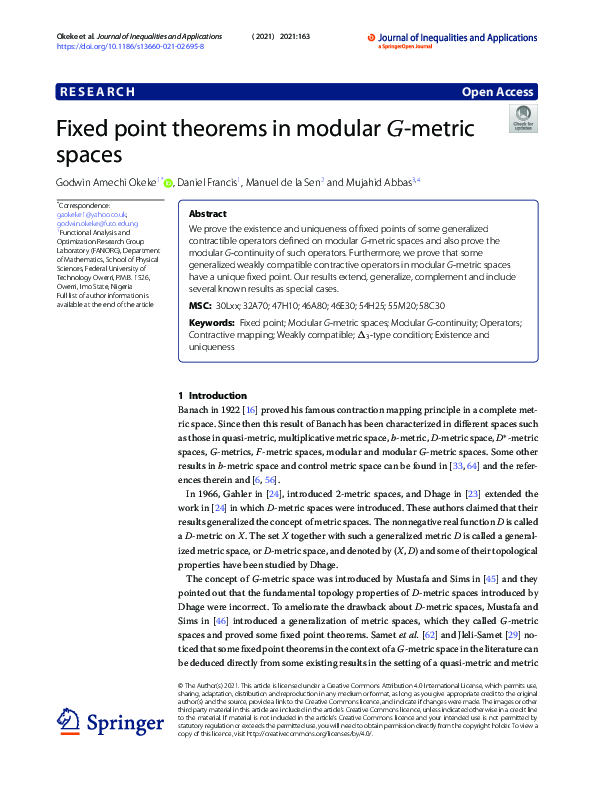 (PDF) Fixed point theorems in modular G-metric spaces