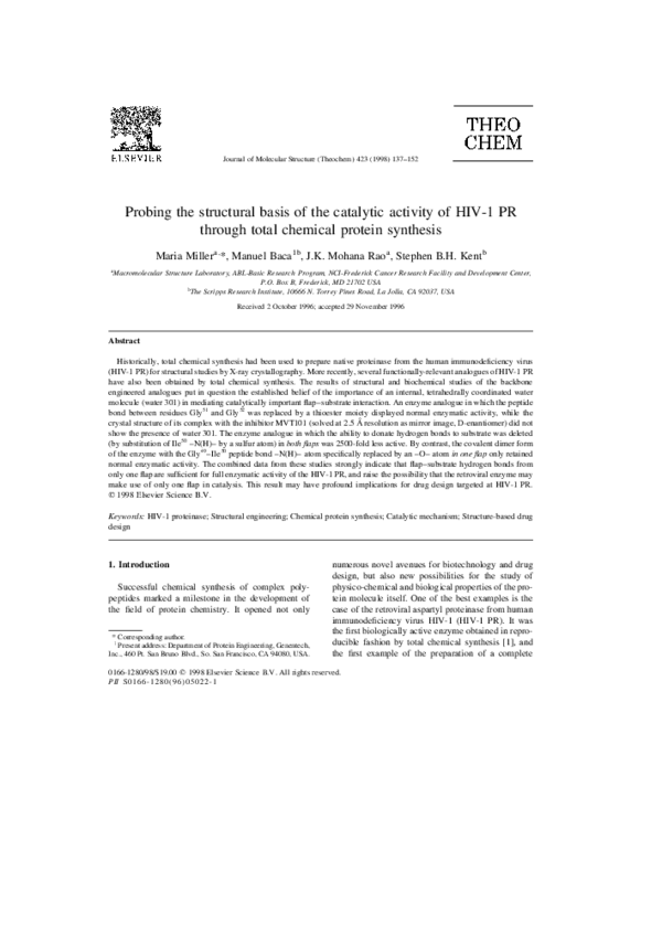 (PDF) Probing the structural basis of the catalytic activity of HIV-1 ...