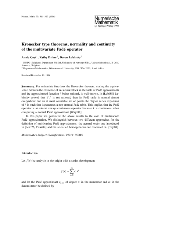 (PDF) Kronecker type theorems, normality and continuity of the ...
