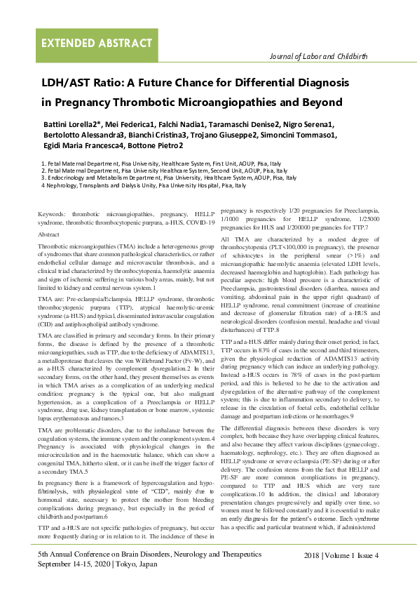 (PDF) LDH/AST Ratio: A Future Chance for Differential Diagnosis in ...