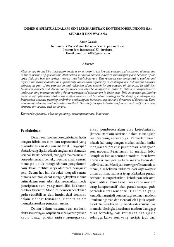 (PDF) Dimensi Spiritual Dalam Seni Lukis Abstrak Kontemporer Indonesia ...