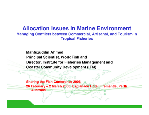 (PDF) Allocation Issues in Marine Environment