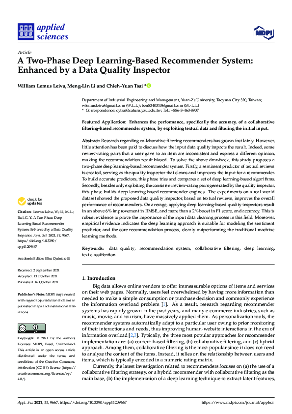 (PDF) A Two-Phase Deep Learning-Based Recommender System: Enhanced by a ...