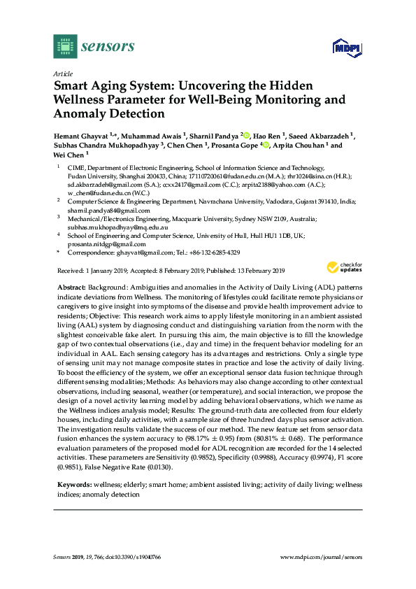 (PDF) Smart Aging System: Uncovering the Hidden Wellness Parameter for ...