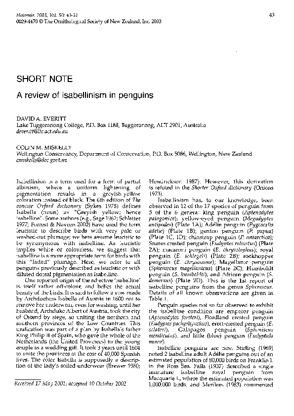 (PDF) A review of isabellinism in penguins