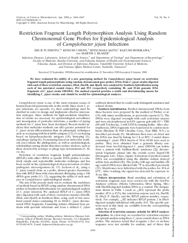Pdf Restriction Fragment Length Polymorphism Analysis Of Vibrio Cholerae Strains Associated