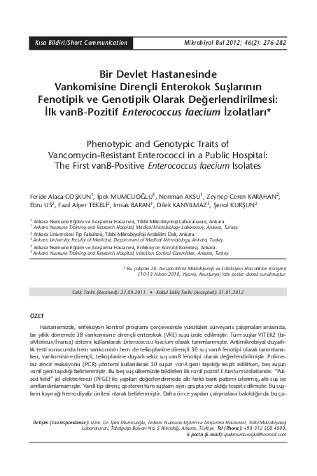 (PDF) [Phenotypic and genotypic traits of vancomycin-resistant ...