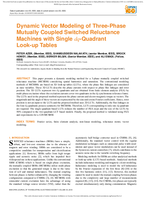 (PDF) Dynamic Vector Modeling of Three-Phase Mutually Coupled Switched Reluctance Machines with ...