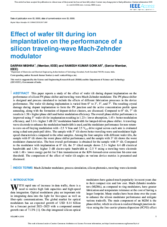 (PDF) Effect of wafer tilt during ion implantation on the performance ...