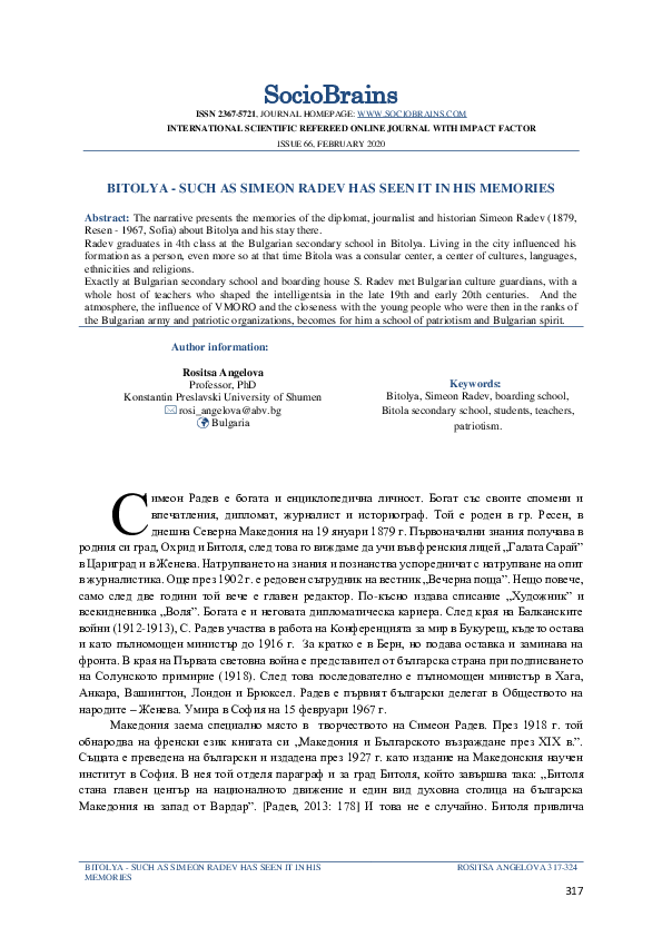 (PDF) BITOLYA -SUCH AS SIMEON RADEV HAS SEEN IT IN HIS MEMORIES