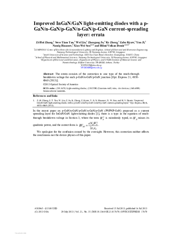 (PDF) Improved InGaN/GaN light-emitting diodes with a p-GaN/n-GaN/p-GaN/n-GaN/p-GaN current ...