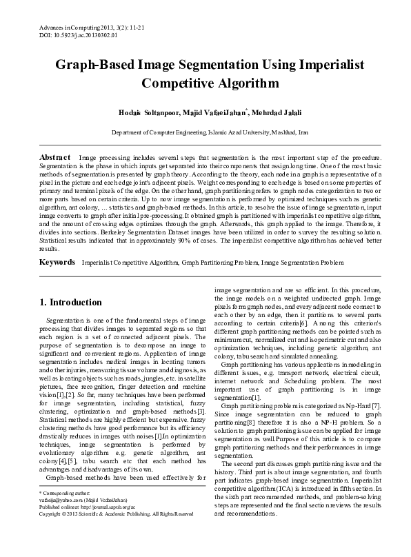 (PDF) Graph-Based Image Segmentation Using Imperialist Competitive Algorithm