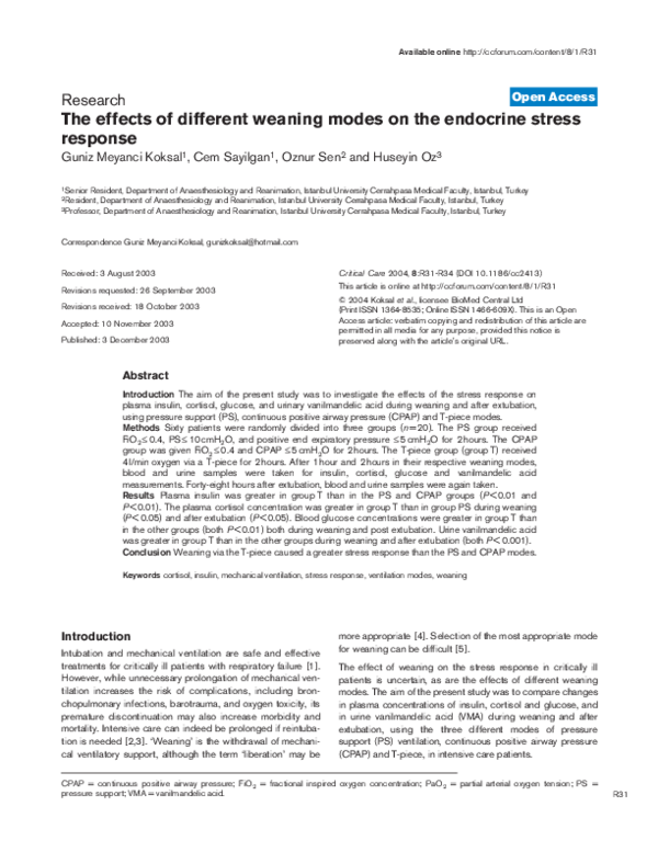 (PDF) Research The effects of different weaning modes on the endocrine ...