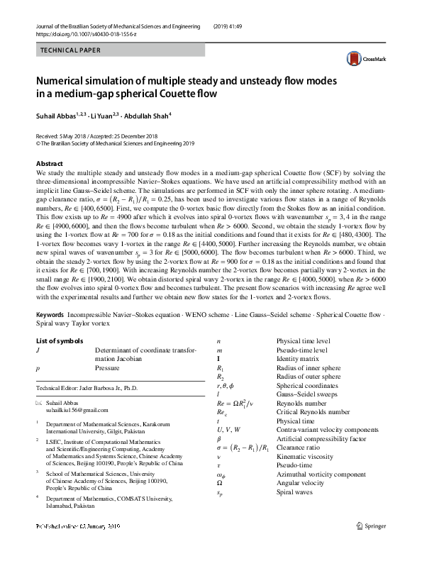 Pdf Numerical Simulation Of Multiple Steady And Unsteady Flow Modes
