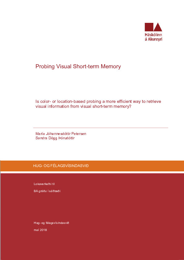 (PDF) Probing visual short-term memory : is color- or location-based ...