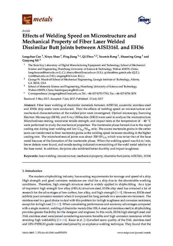 (PDF) Effects of welding speed on the microstructure and hardness in friction stir welding ...