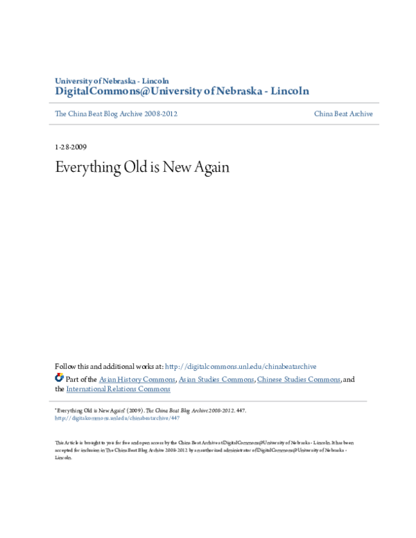(PDF) Everything Old Is New Again
