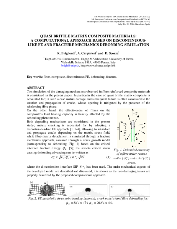 (PDF) Quasi Brittle Matrix Composite Materials: A Computational Approach Based on Discontinuous ...