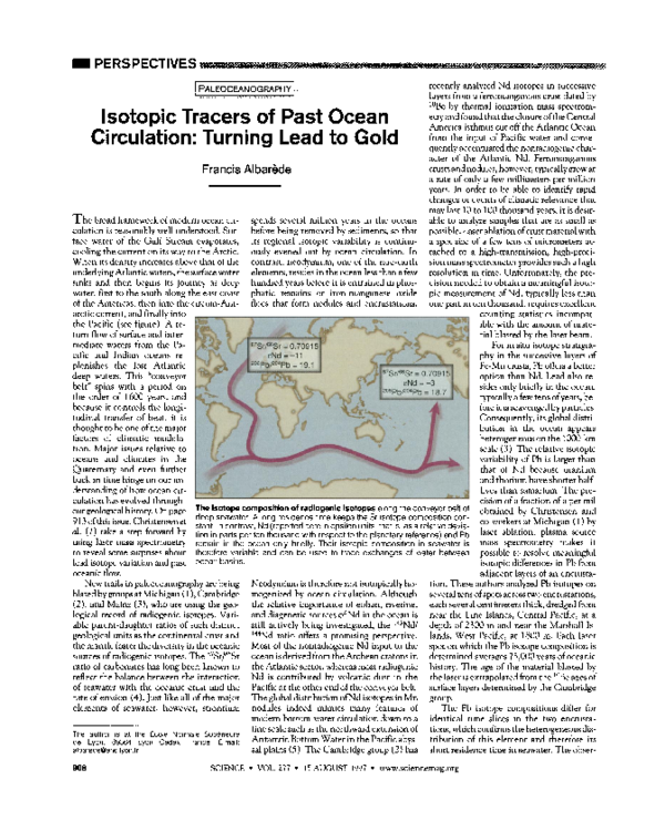 (PDF) PALEOCEANOGRAPHY: Isotopic Tracers of Past Ocean Circulation ...