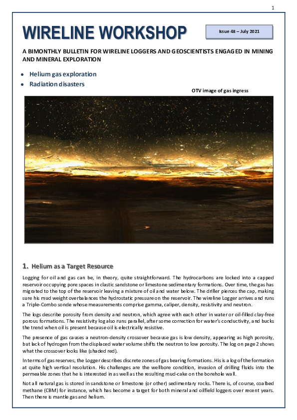 (PDF) Wireline Workshop Bulletin: Issue 48 - July 2021