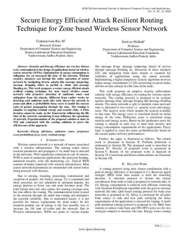 Pdf Secure Energy Efficient Attack Resilient Routing Technique For Zone Based Wireless Sensor