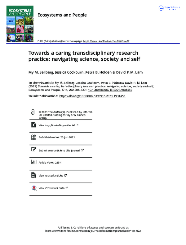 (PDF) Towards a caring transdisciplinary research practice: navigating ...