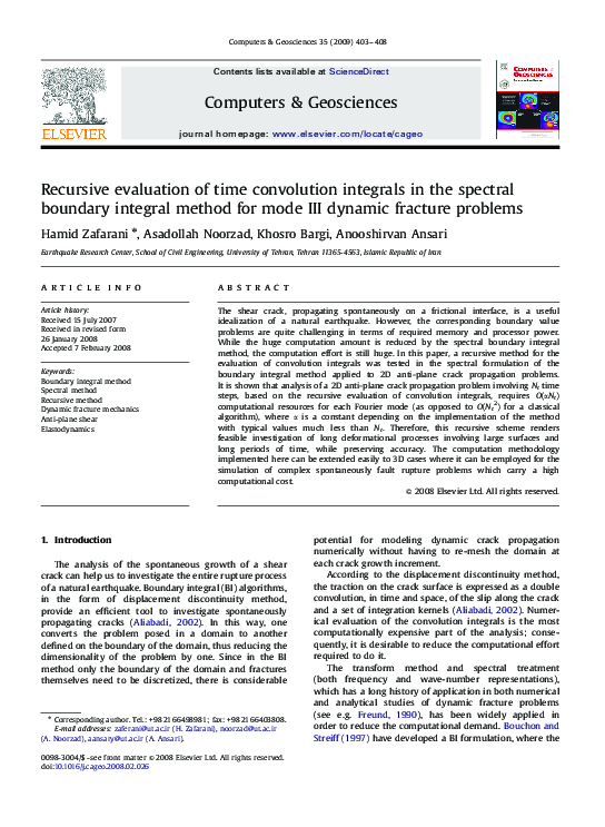 (PDF) Recursive evaluation of time convolution integrals in the spectral boundary integral ...