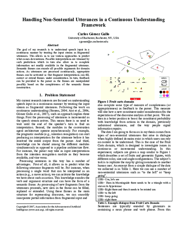 (PDF) Handling non-sentential utterances in a continuous understanding framework