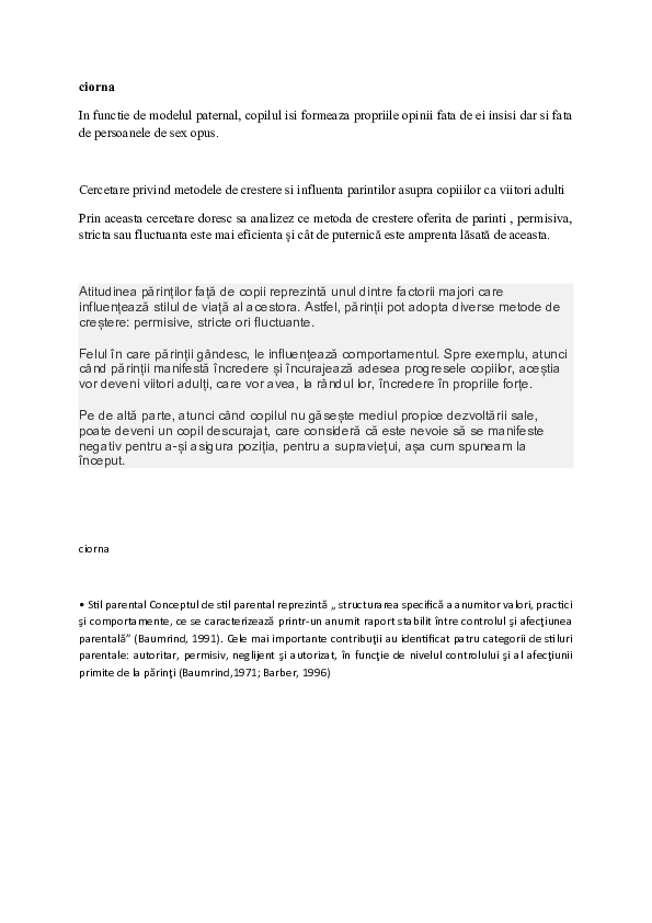 (DOC) model parental