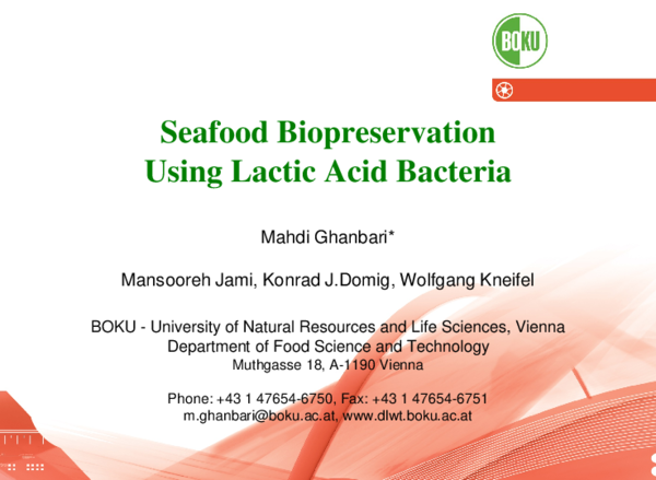 (PDF) Seafood biopreservation using lactic acid bacteria