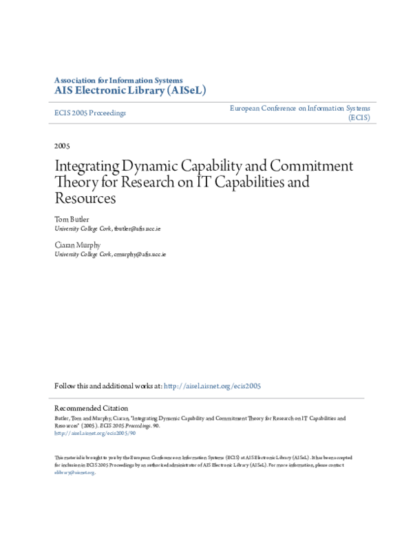 (PDF) Integrating Dynamic Capability and Commitment Theory for Research ...