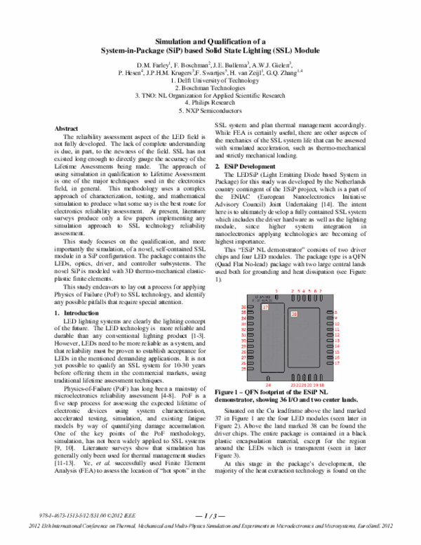 (PDF) Simulation and qualification of a system-in-package (SiP) based ...