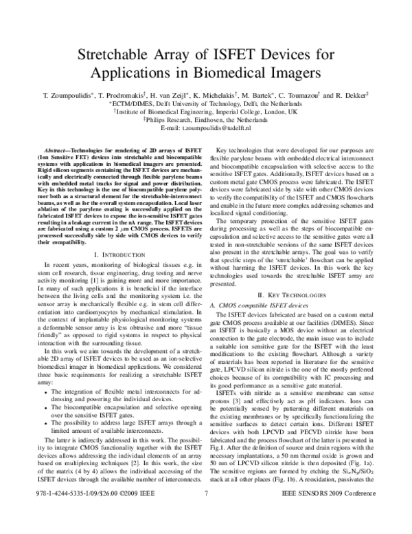 (PDF) Stretchable array of ISFET devices for applications in biomedical ...