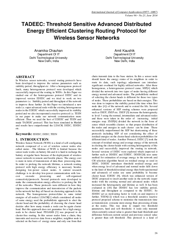 (PDF) TADEEC: Threshold Sensitive Advanced Distributed Energy Efficient Clustering Routing ...