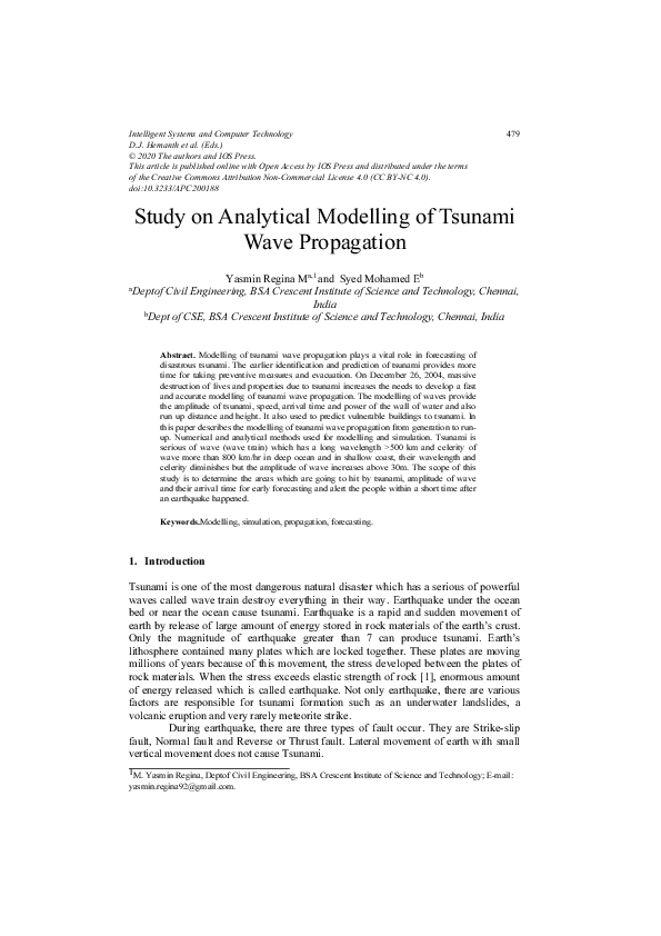 (PDF) Study on Analytical Modelling of Tsunami Wave Propagation