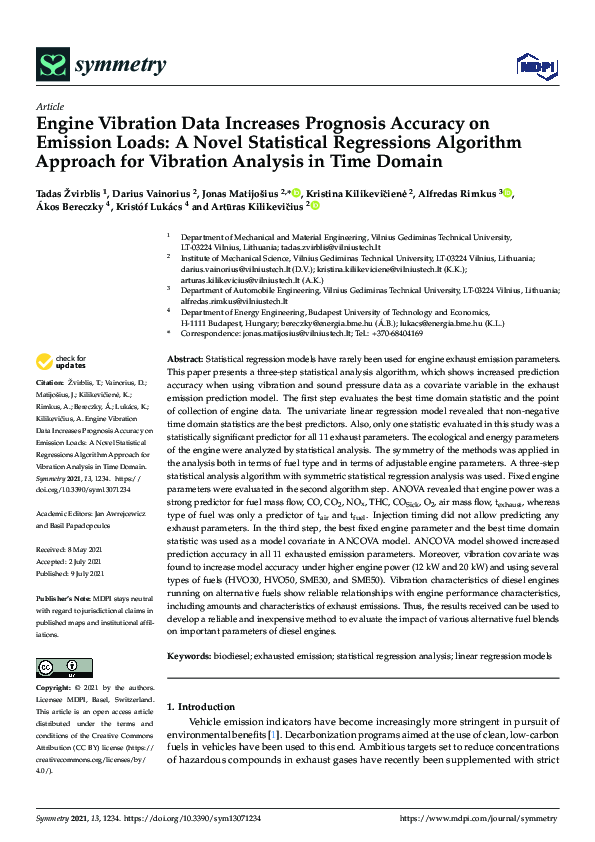 (PDF) Engine Vibration Data Increases Prognosis Accuracy on Emission ...