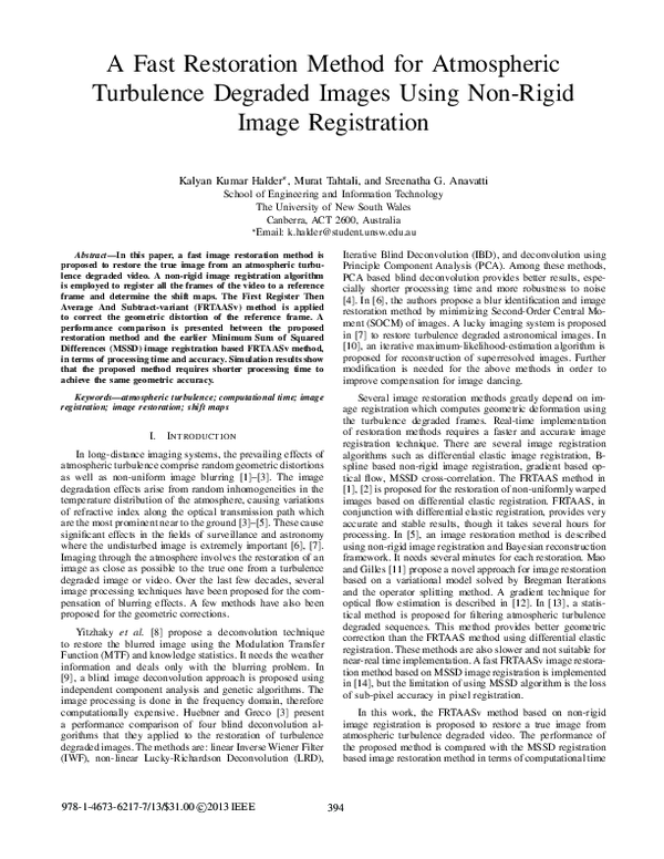 (PDF) A fast restoration method for atmospheric turbulence degraded images using non-rigid image ...