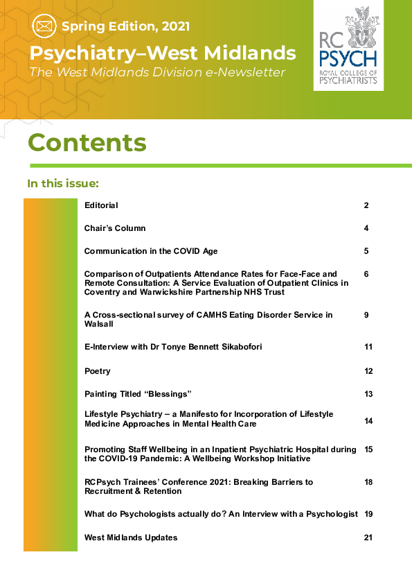 (PDF) RCPsych WM newsletter Spring 2021